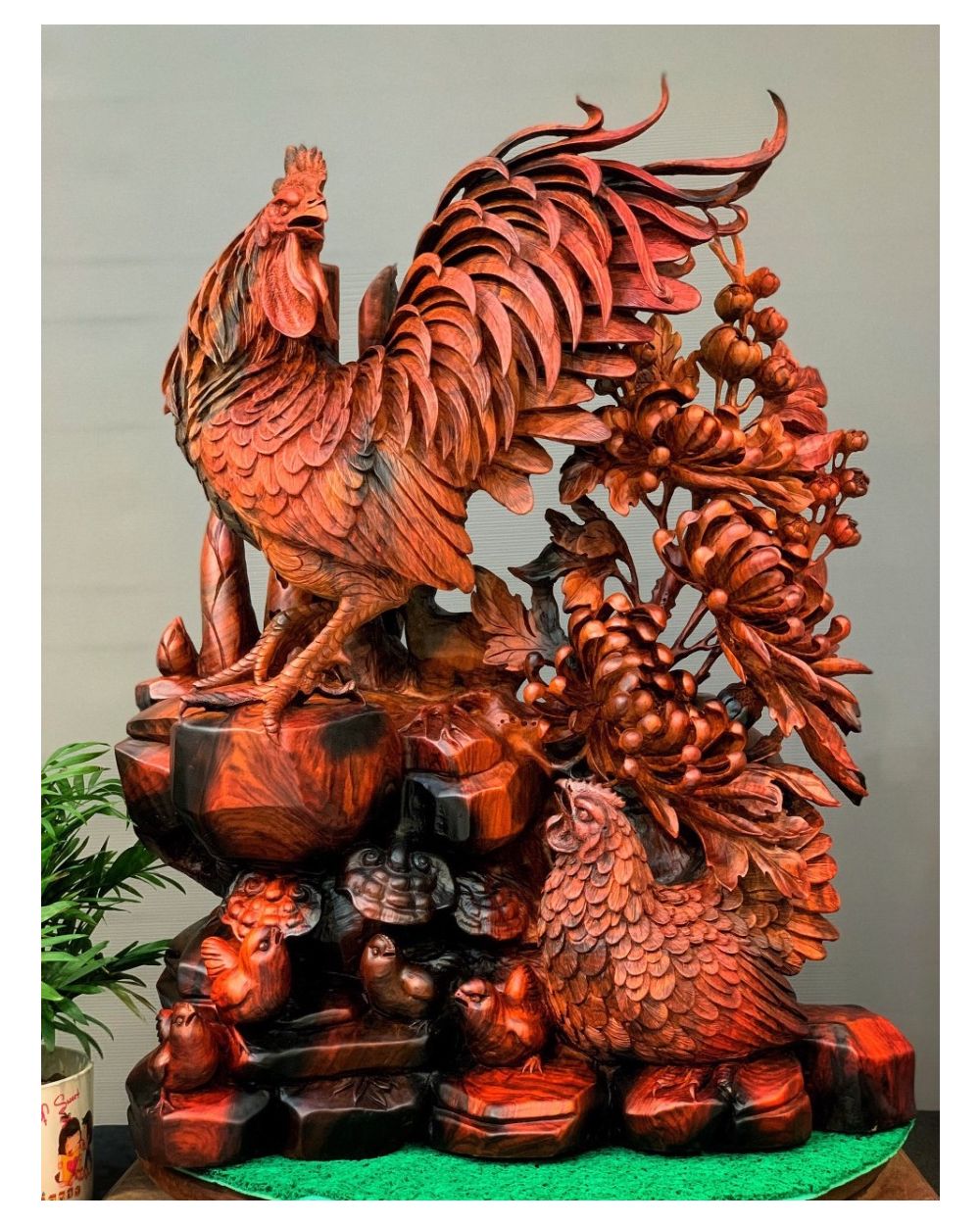 Gia đình gà gỗ trắc cao cấp - TPTG 10 - Chuyên Đồ Decor, Trang Trí Nhà Cửa, Văn Phòng, Cửa Hàng ...